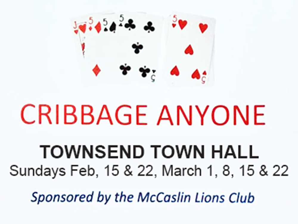 McCaslin Lions Club to sponsor Cribbage at the Townsend Town Hall on ...
