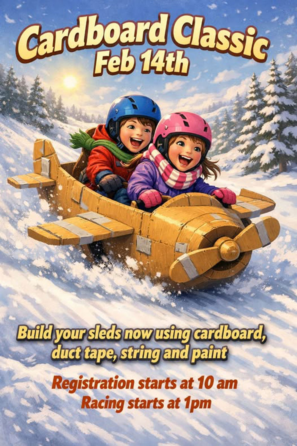 5th Annual Cardboard Classics at Paul Bunyan Ski Hill - Nicolet Express